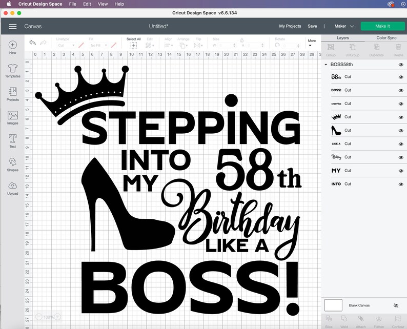 Stepping Into My 58th Like a BOSS SVG,58 and Fabulous Svg,58th Birthday ...