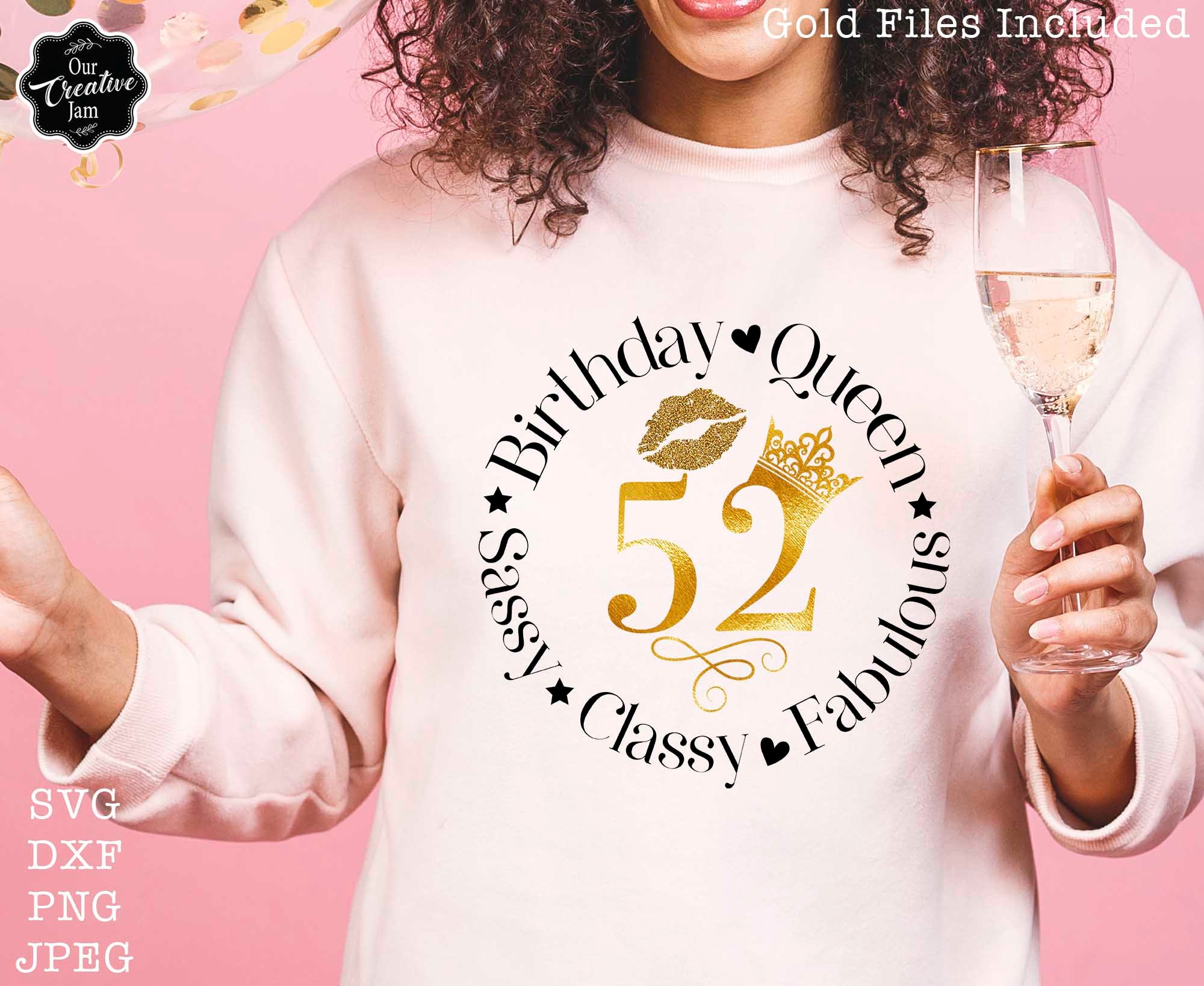 52nd Birthday Svg 52nd Birthday Svg for Women 52nd Svg 52 | Etsy