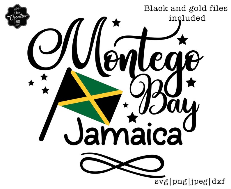 Montego Bay Jamaica Svg, Dxf, Jpeg, Png, Gold Foil Effect, Sublimation ...