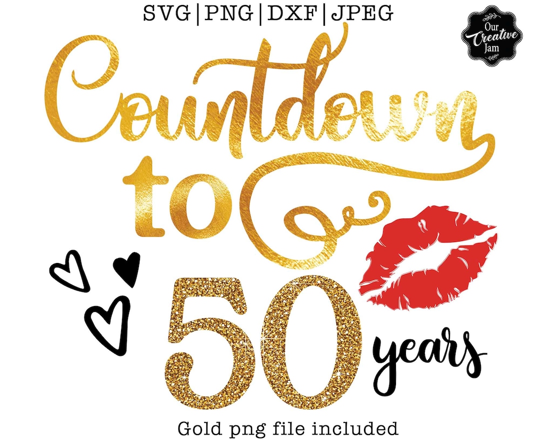 Countdown to 50 Years Svg, 50th Birthday Svg for Women,50th Birthday ...
