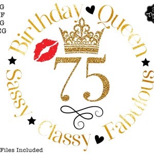 75 and Fabulous Svg, 75 Svg, 75 Birthday Svg, 75th Birthday Svg for ...
