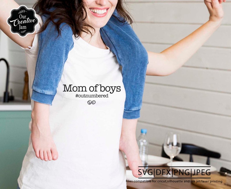 Outnumbered Mom of Boys Svg, Mom of Boys Svg, Mom of Boys Dxf ...