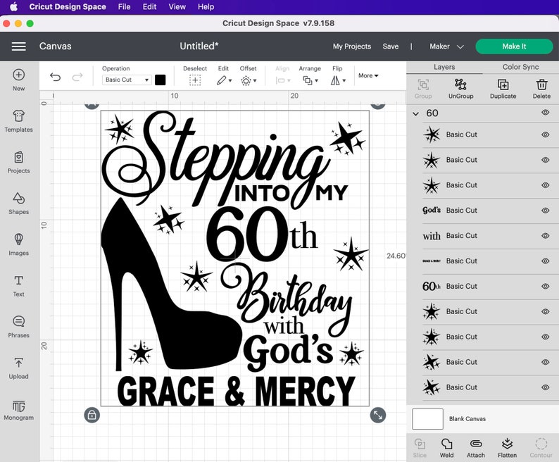 Stepping Into My 60th With God's Grace and Mercy SVG 60th - Etsy