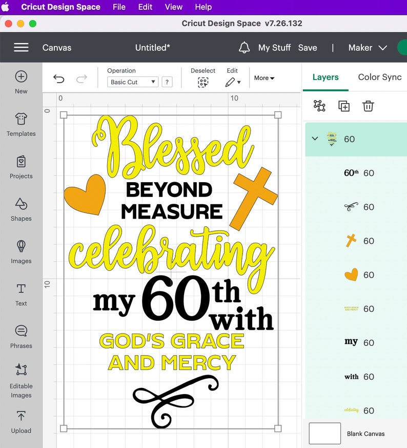 Blessed 60th SVG 60th God's Grace and Mercy SVG 60th - Etsy