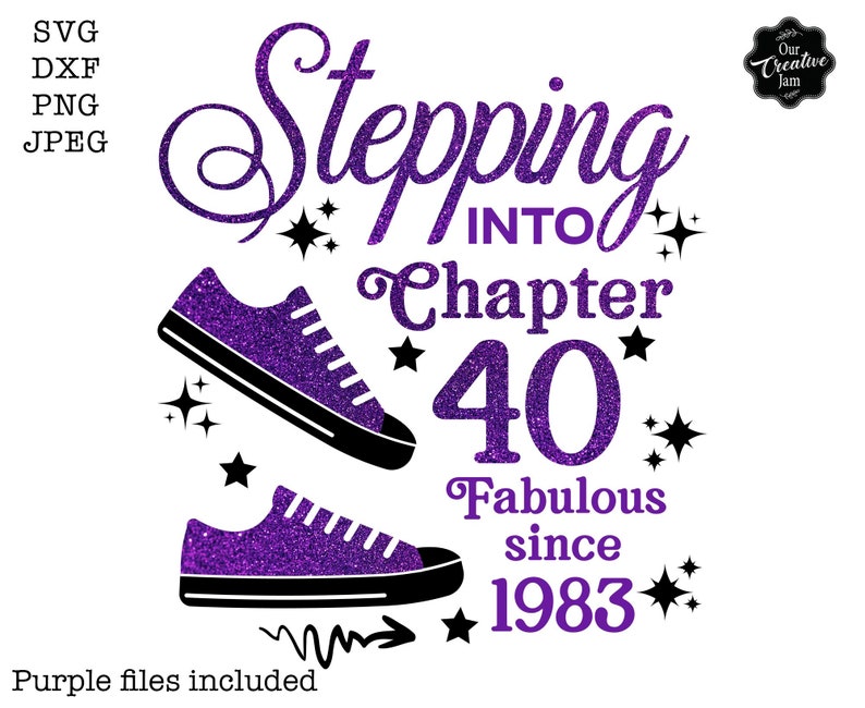 Stepping Into Chapter 40 Fabulous Since 1983 Svg 40th - Etsy
