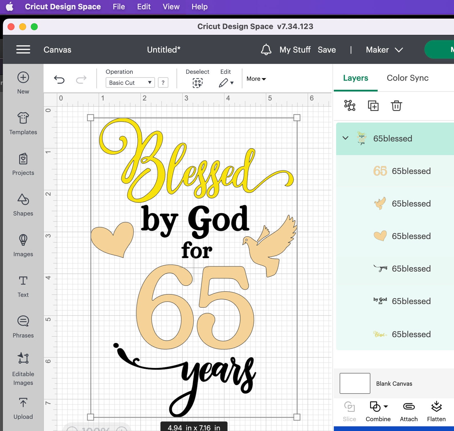 Blessed By God For 65 Years Svg Blessed By God Svg 65th Svg Woman