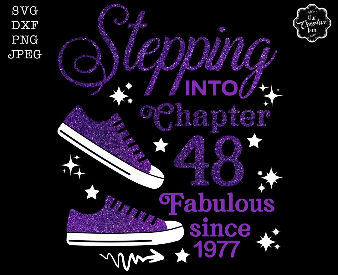 Stepping Into Chapter 48 Fabulous Since 1977 Svg, 48th Birthday Svg ...
