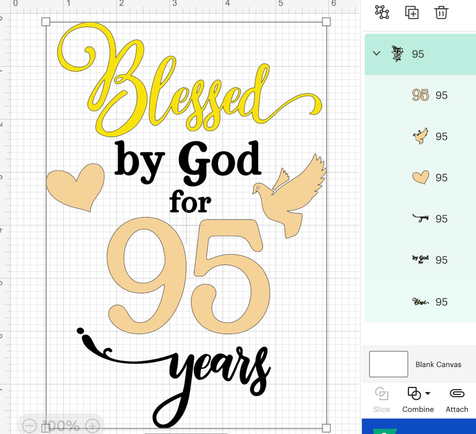 Blessed by God for 95 Years Svg, Grandma Birthday Svg, 95th Svg Woman ...