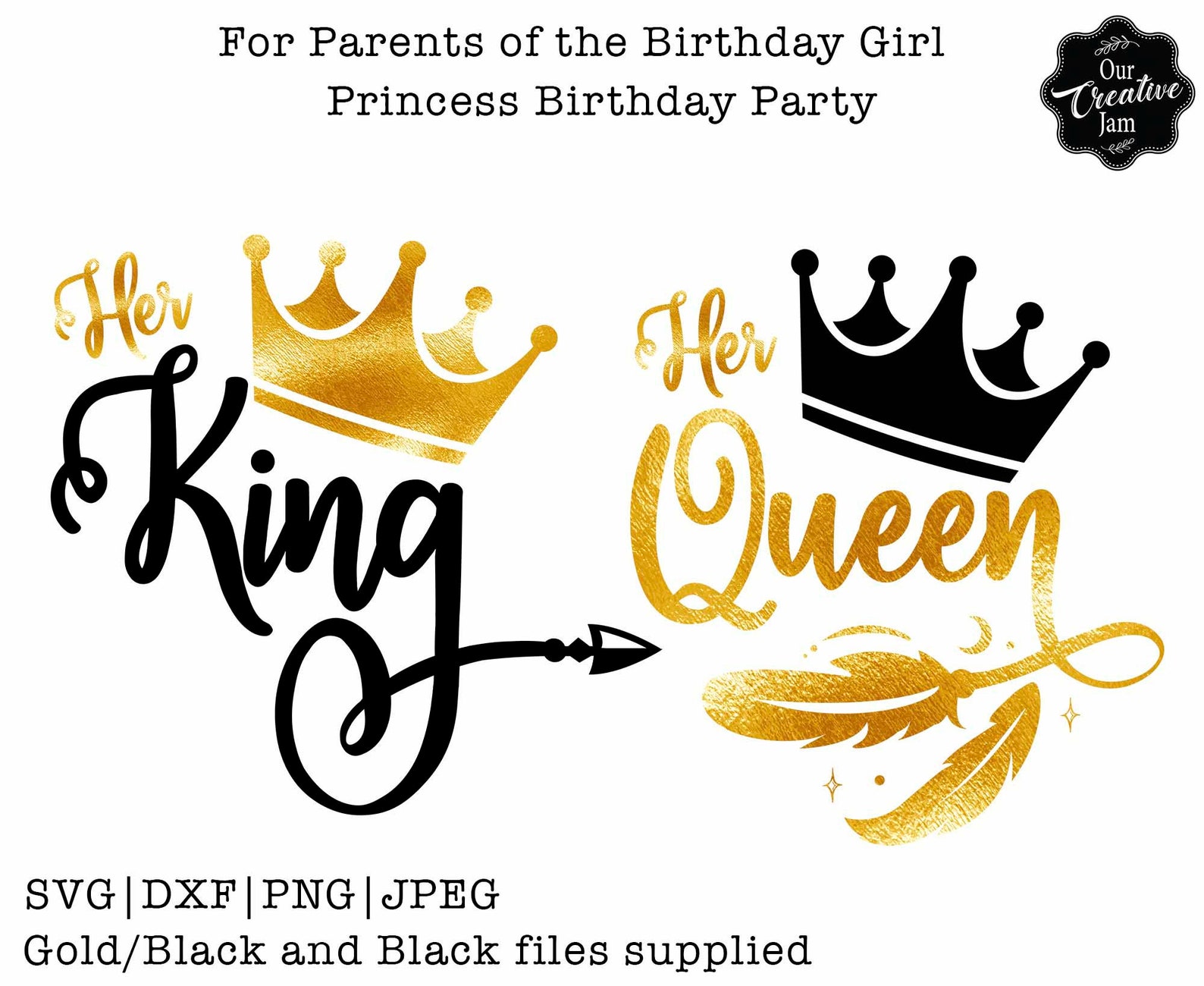 Her King Svg Her Queen Svg King and Queen Svg Birthday | Etsy
