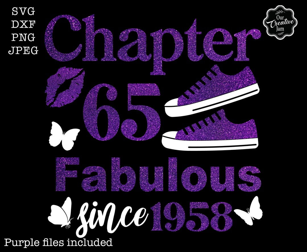 Stepping Into Chapter 65 Fabulous Since 1958 Svg, 65th Birthday Svg ...