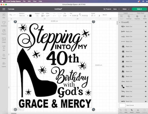 Stepping into My 40th Birthday with God’s Grace & Mercy SVG 40th Birthday svg Gods Grace and ...