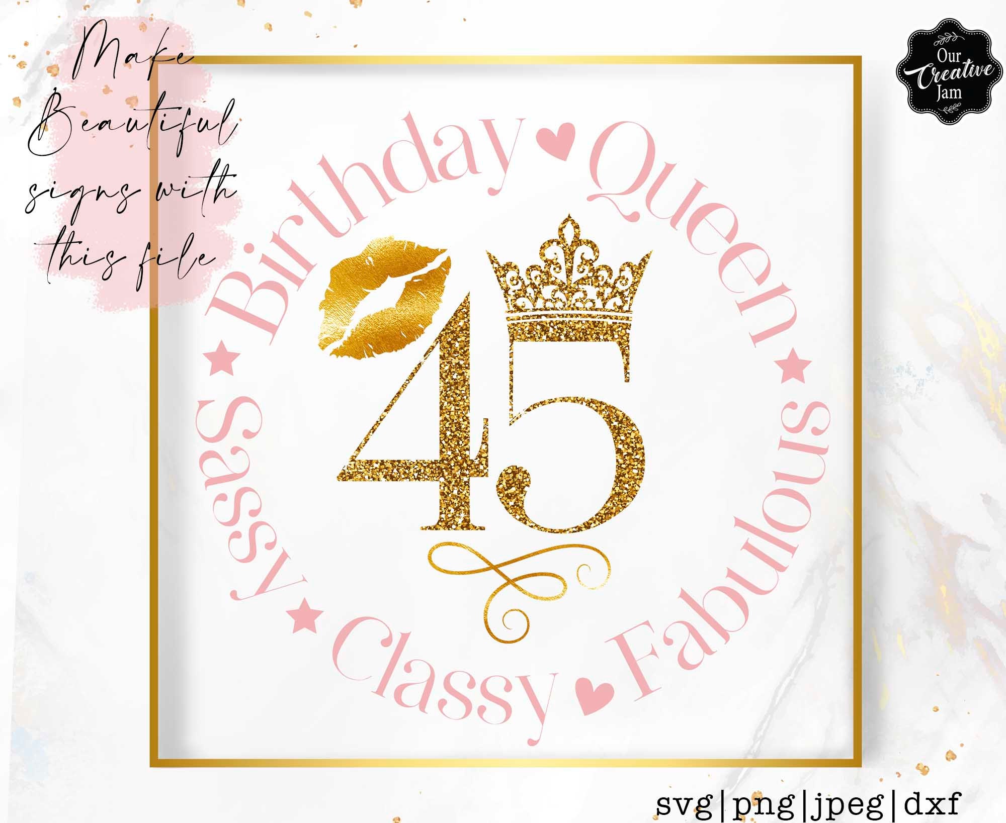 45th Birthday Svg 45 and Fabulous Svg Forty Five and - Etsy