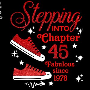 Stepping Into Chapter 45 Fabulous Since 1978 Svg, 50th Birthday Svg ...