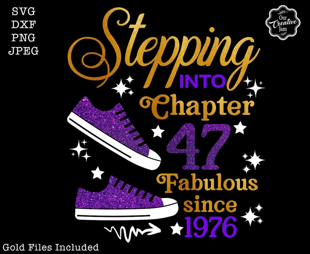 Stepping Into Chapter 47 Fabulous Since 1978 Svg, 47th Birthday Svg ...