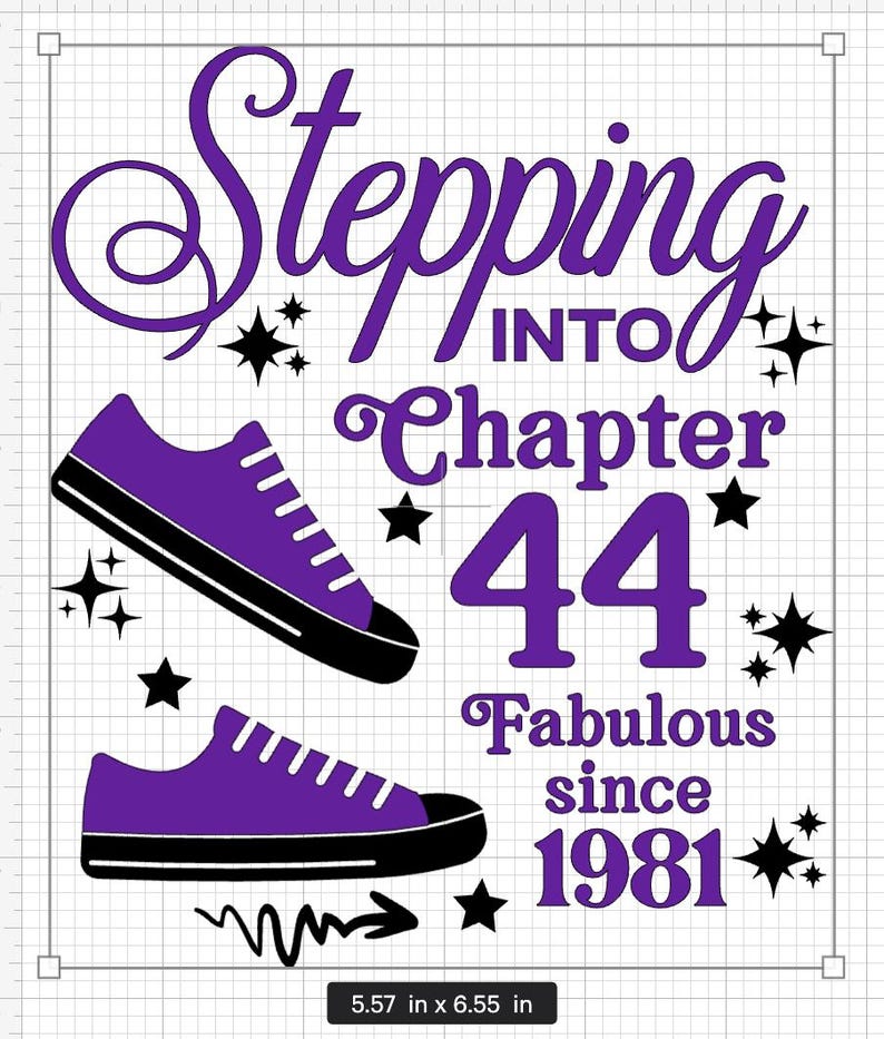 Stepping Into Chapter 44 Fabulous Since 1981 Svg, 44th Birthday Svg ...