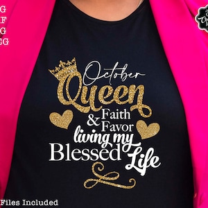 October Svg, October Queen Svg, October Birthday Queen SVG, October ...