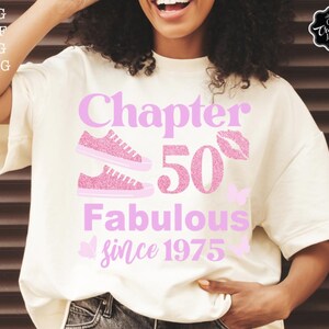 Chapter 50 Fabulous Since 1975 Svg, 50th Birthday Svg, Chapter 50 Svg, Cricut Chapter 50 Svg ...
