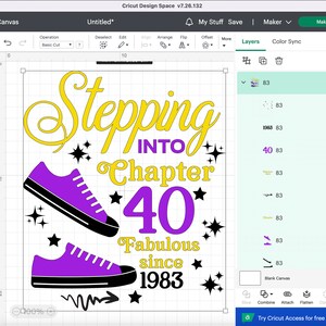 Stepping Into Chapter 40 Fabulous Since 1983 Svg 40th - Etsy