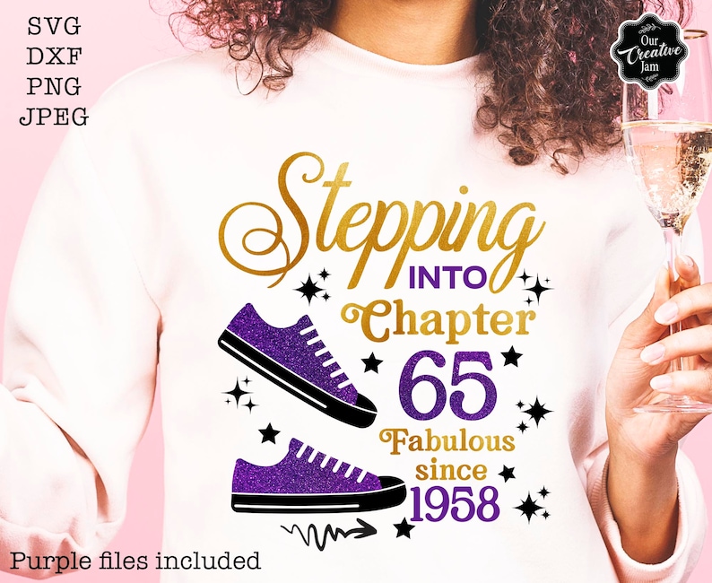 Stepping Into Chapter 65 Fabulous Since 1958 Svg, 65th Birthday Svg ...