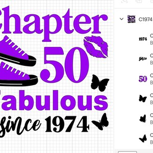 Chapter 50 Fabulous Since 1974 Svg, 50th Birthday Svg, Chapter 50 Svg, Cricut Chapter 50 Svg ...