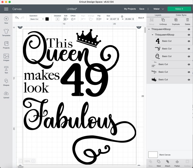 This Queen Makes 49 Look Fabulous Svg, 49th Birthday Svg, 49th Birthday ...