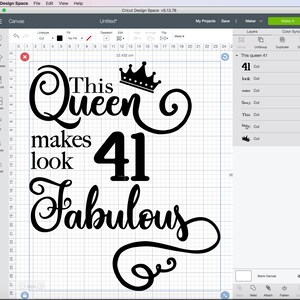 This Queen Makes 41 Look Fabulous Svg, 41 and Fabulous Svg, 41st ...