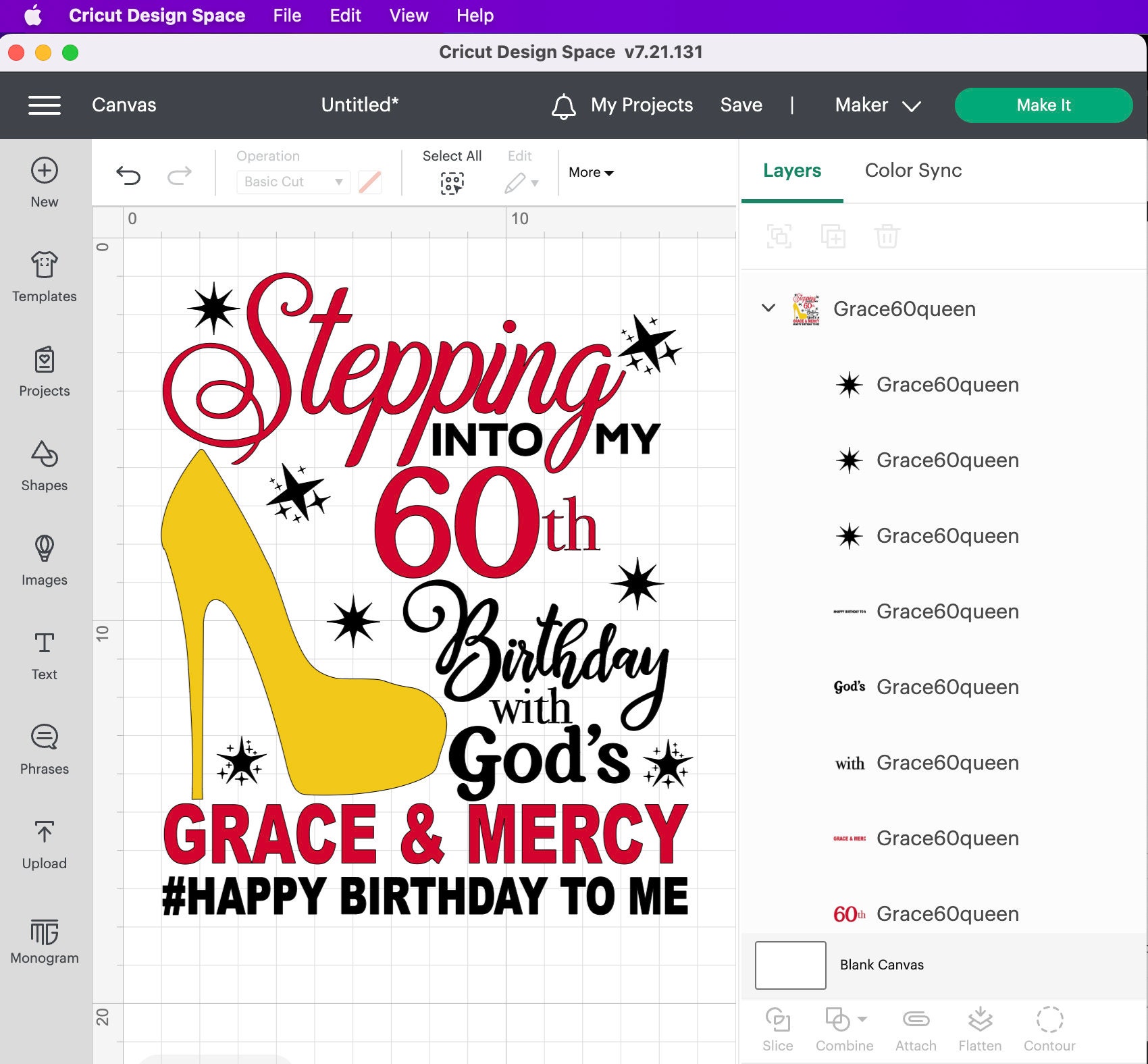 Stepping Into My 60th With God's Grace and Mercy SVG 60th - Etsy