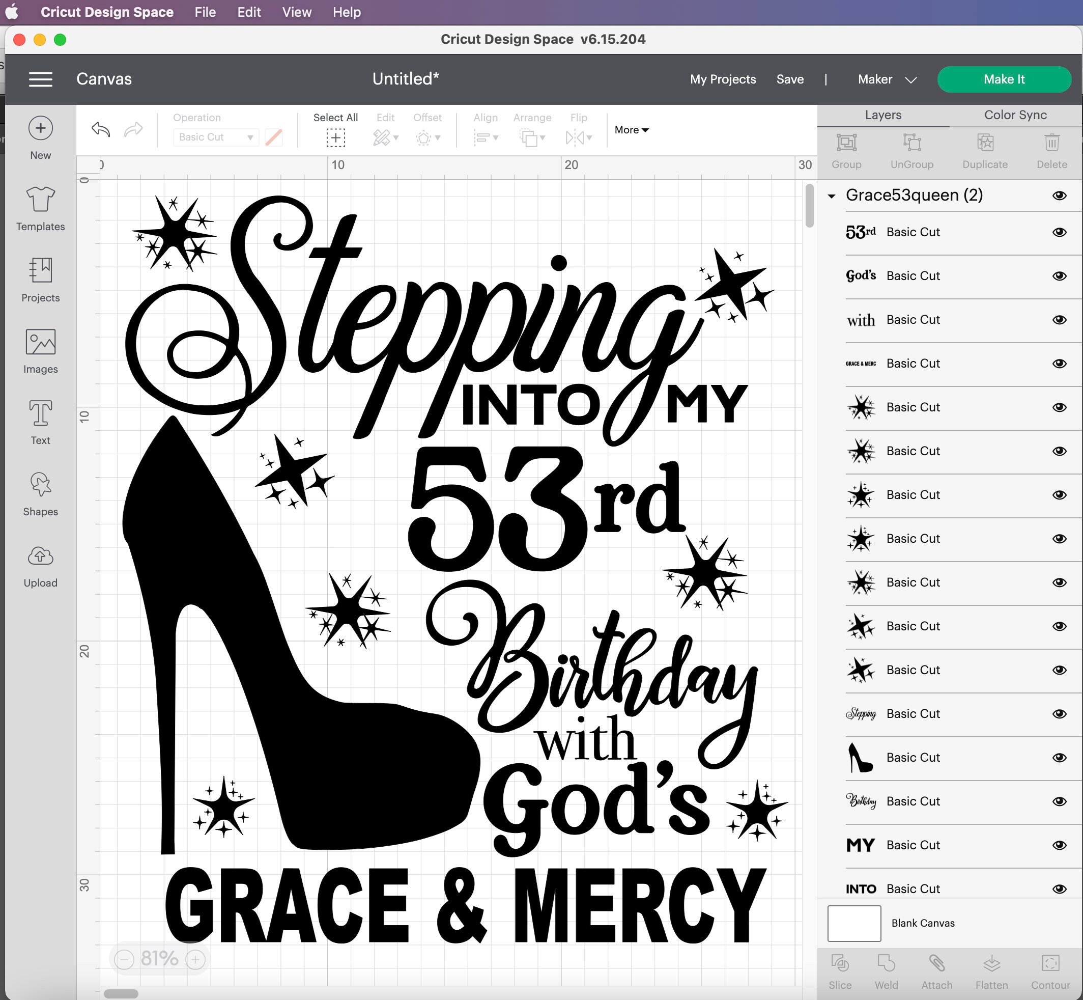Stepping Into My 53rd With God's Grace and Mercy SVG 53rd - Etsy