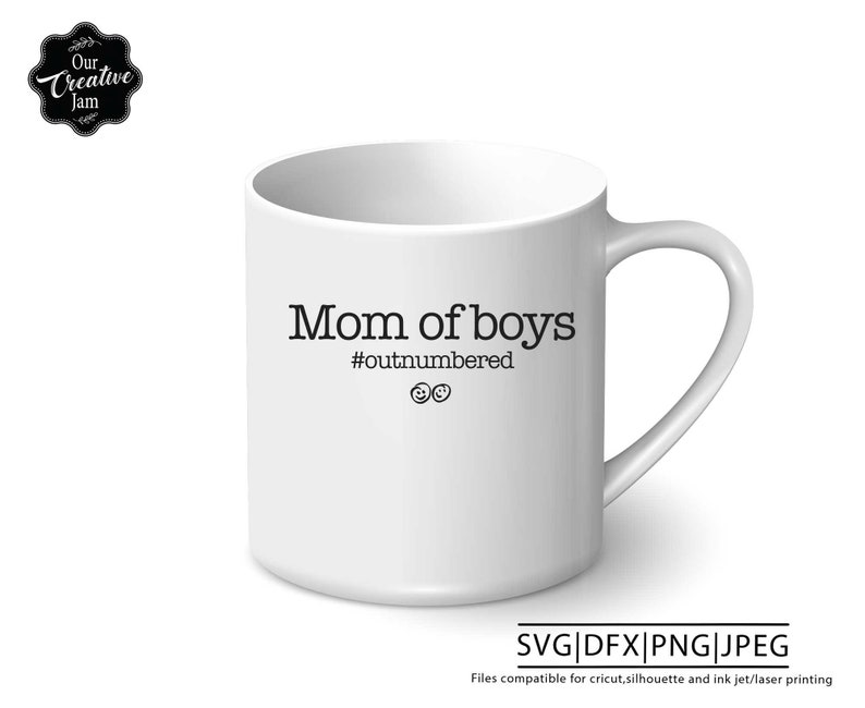 Outnumbered Mom of Boys Svg, Mom of Boys Svg, Mom of Boys Dxf ...