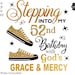 Stepping Into My 52nd With God's Grace and Mercy SVG, 52nd Birthday Svg ...