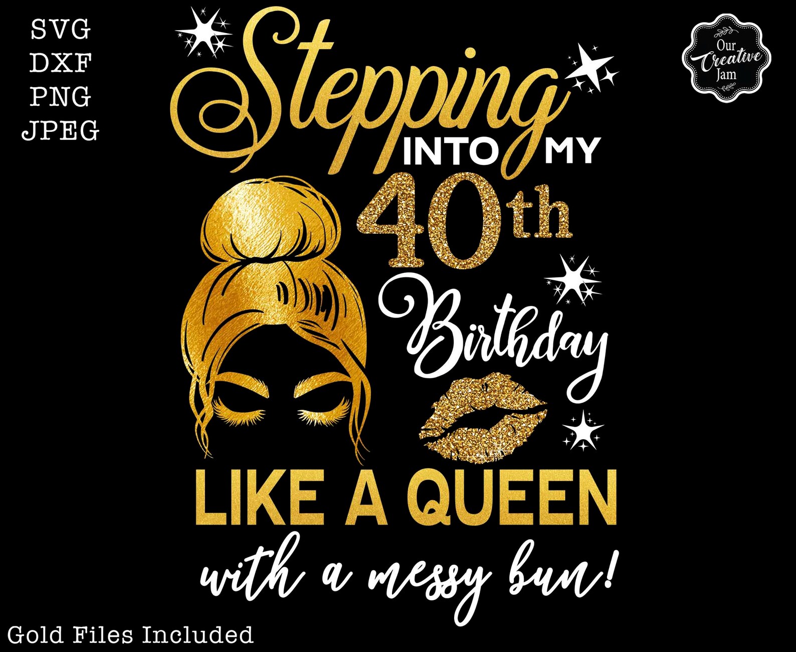 Stepping Into My 40th Birthday Like A Queen Svg 40th Birthday Etsy