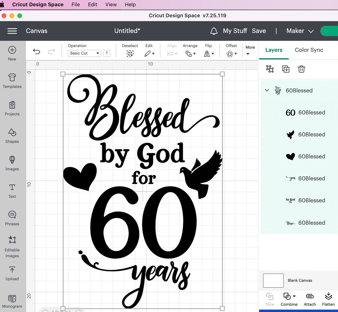Blessed by God for 60 Years Svg Blessed by God Svg 60th Svg - Etsy