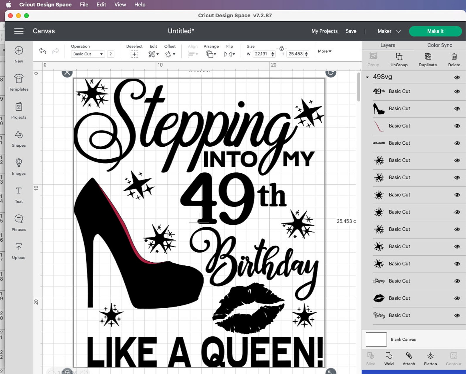 Stepping Into My 49th Like a Queen SVG 49th Birthday Svg 49 - Etsy
