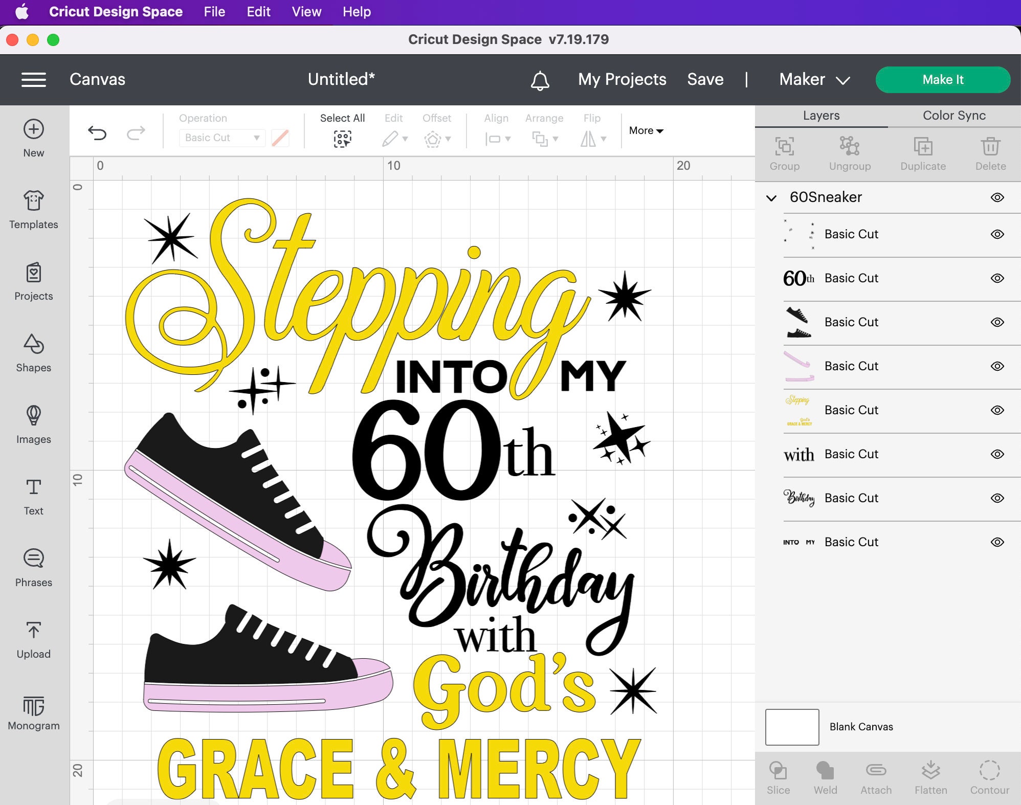 Stepping Into My 60th With God's Grace and Mercy SVG 60th - Etsy