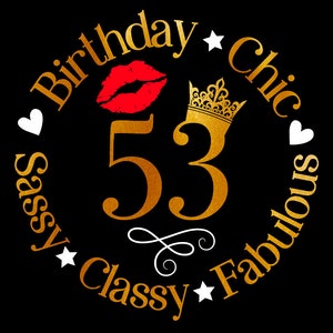 Birthday CHIC Sassy Classy Fabulous 53 - Etsy