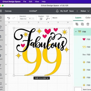 Fabulous 99 SVG File, 99 and Fabulous Svg, 99th Birthday Svg for Women ...