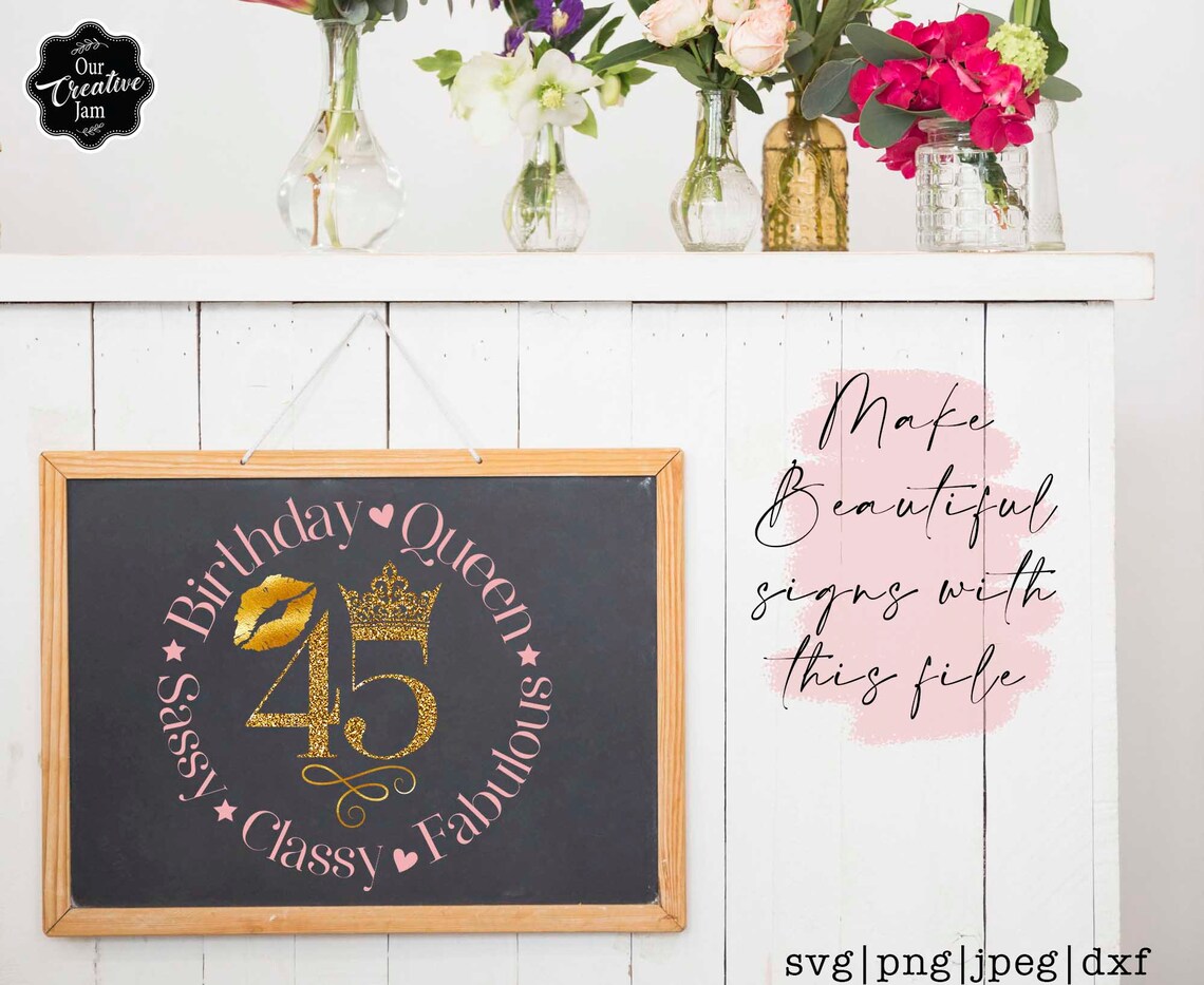 45th Birthday Svg 45 and Fabulous Svg Forty Five and - Etsy UK