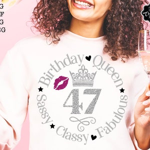 47 and Fabulous Svg, 47 and Fab Svg, 47th Birthday Svg for Women, 47th ...