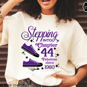 Stepping Into Chapter 44 Fabulous Since 1980 Svg, 44th Birthday Svg ...