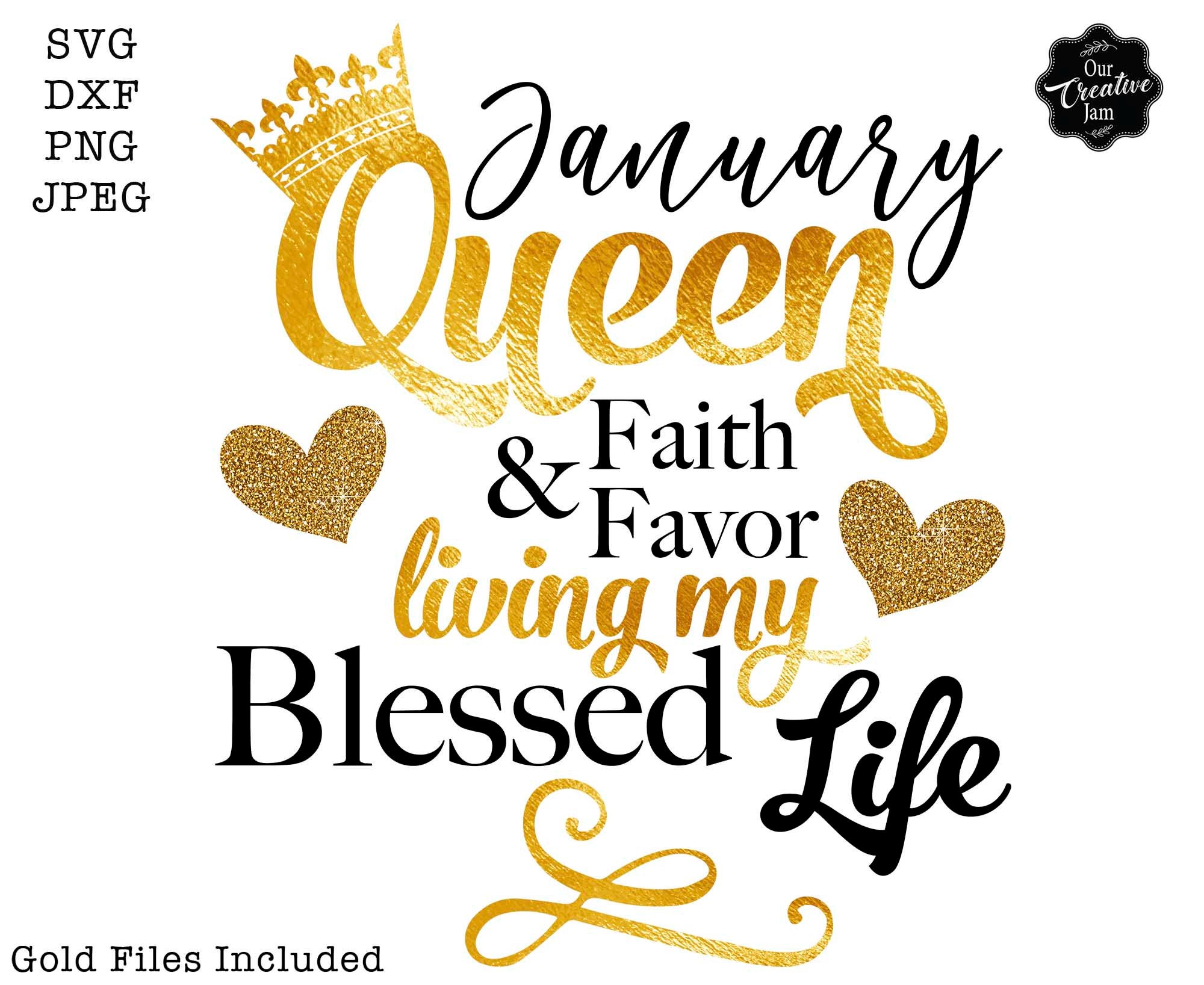 January Queen Svg January Birthday Queen SVG January - Etsy