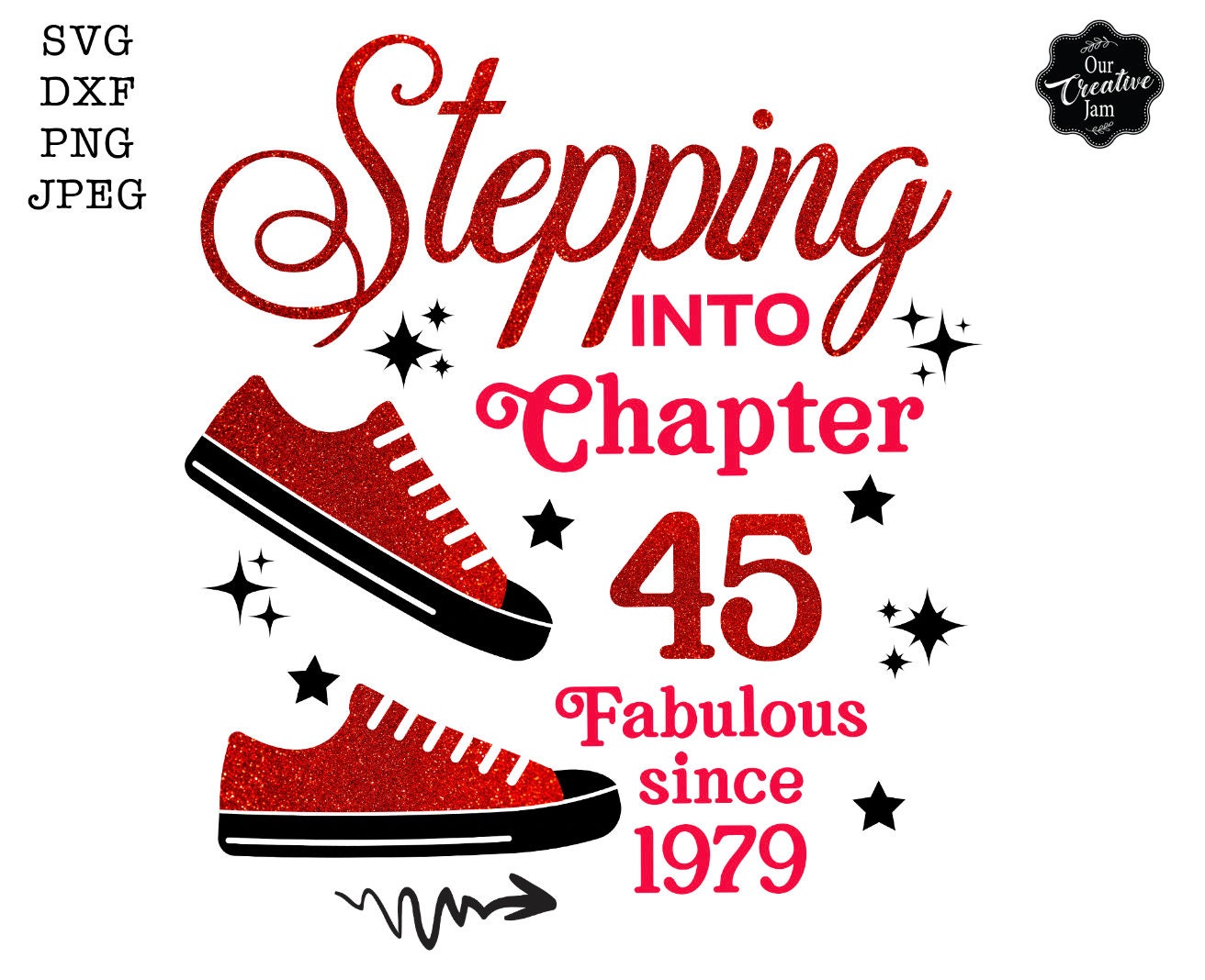Stepping Into Chapter 45 Fabulous Since 1979 Svg, 50th Birthday Svg ...