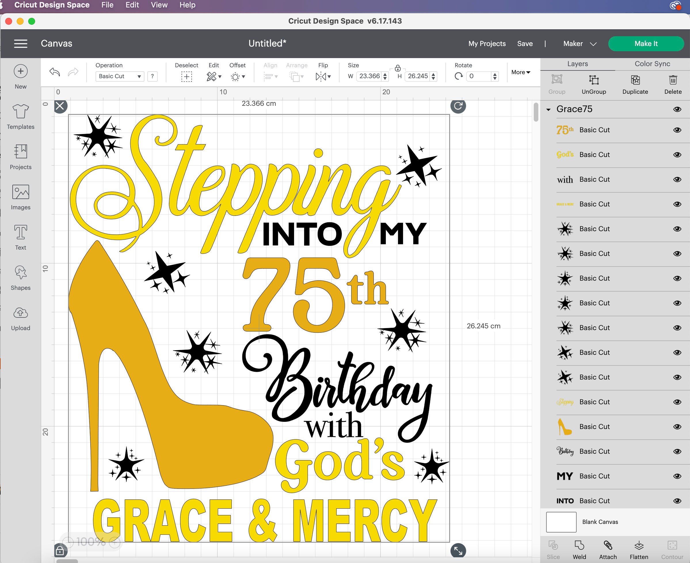 Stepping Into My 75th Birthday With Gods Grace and Mercy Svg, 75 ...