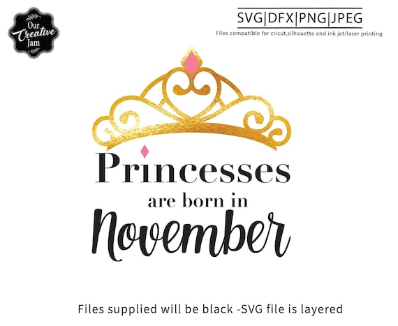 Princesses are born in November svg November birthday svg | Etsy