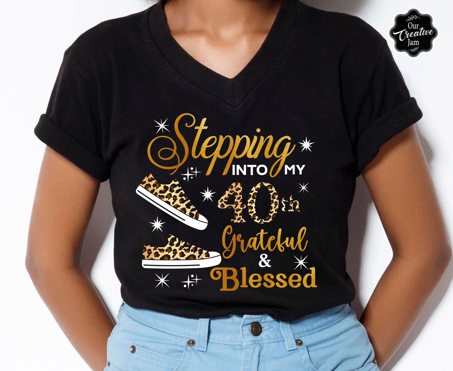 Stepping Into My 40th Grateful & Blessed SVG, 40th Birthday Svg, 40 Svg ...
