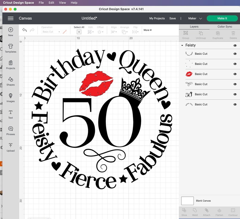 Feisty Fierce Fabulous Svg 50 And Fabulous Svg 50th Birthday Etsy