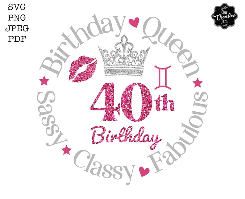 40 and Fabulous Svg, 40 and Fab Svg, 40th Birthday Svg for Women, 40th ...