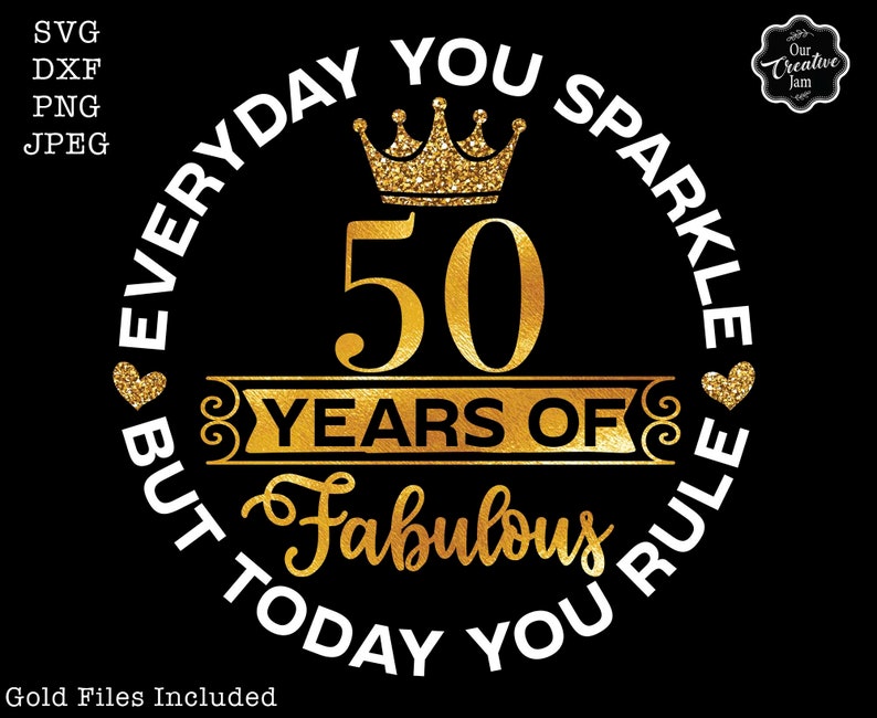 50 and Fabulous Svg 50 and Fab Svg 50th Birthday Svg for - Etsy