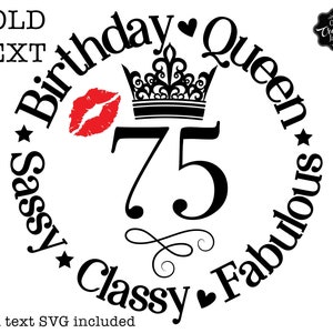 75 and Fabulous Svg, 75 Svg, 75 Birthday Svg, 75th Birthday Svg for ...