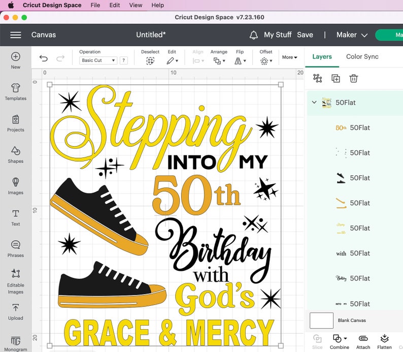 Stepping Into My 50th With God's Grace and Mercy SVG 50th - Etsy