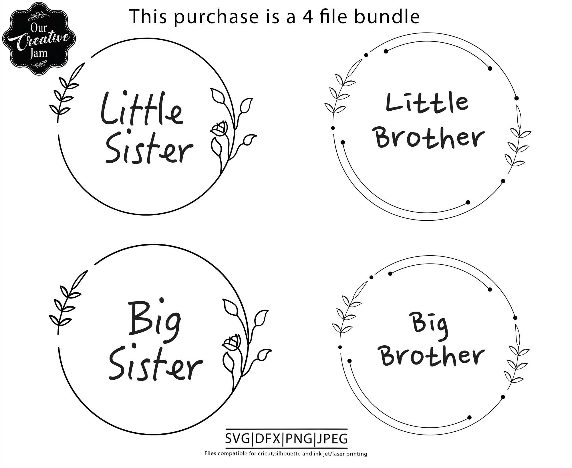 Siblings Svg Bundles Family Svg Bundle Brother Sister Svg | Etsy